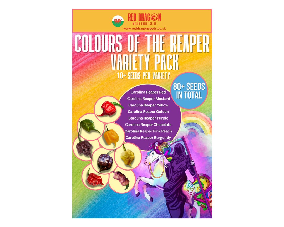 Carolina Reaper Variety Pack Chilli Seeds - 8 Colours of the Carolina ...