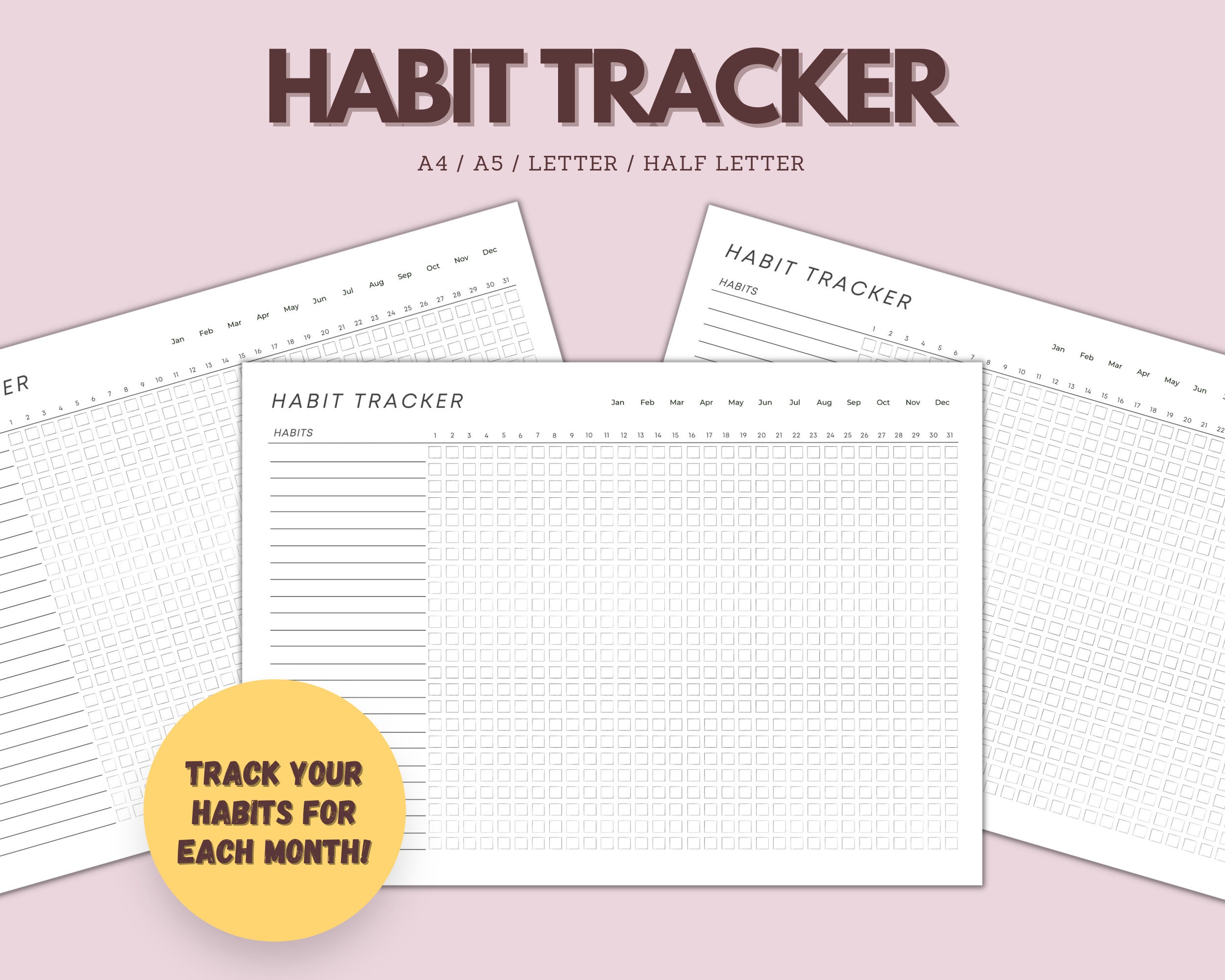 Printable Habit, Daily Habit, Printable, Digital Download, Use on Ipad ...
