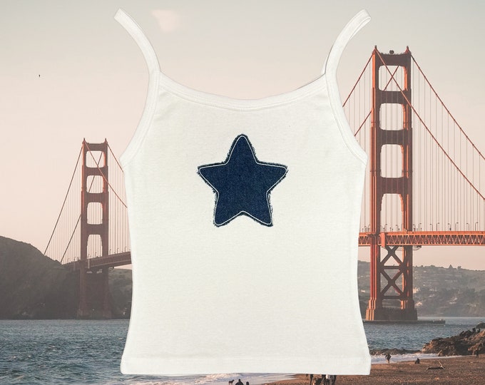 Black Glitter Star Tank - Etsy