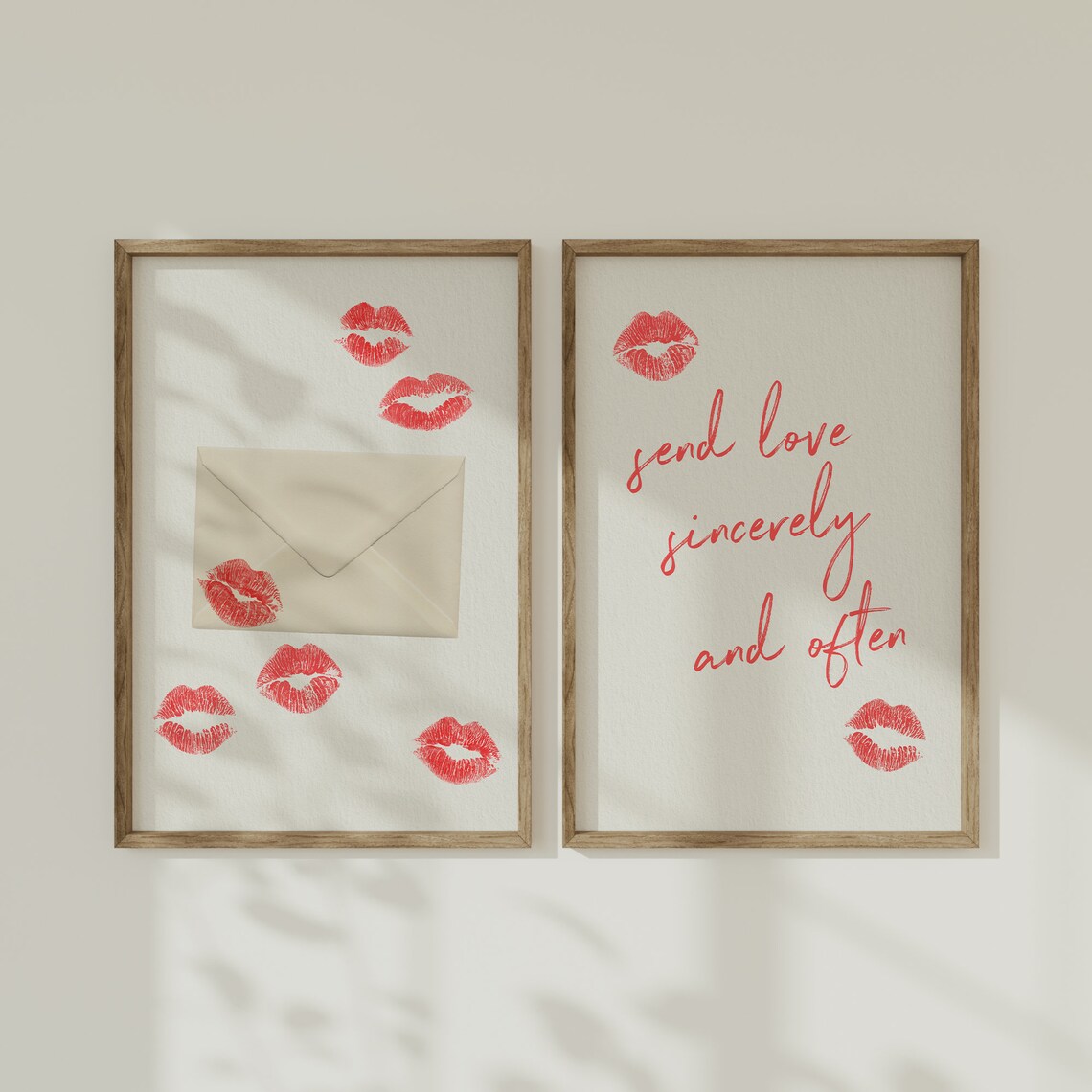 Love Letter Wall Art Digital Art Print Kiss Vintage Decor - Etsy