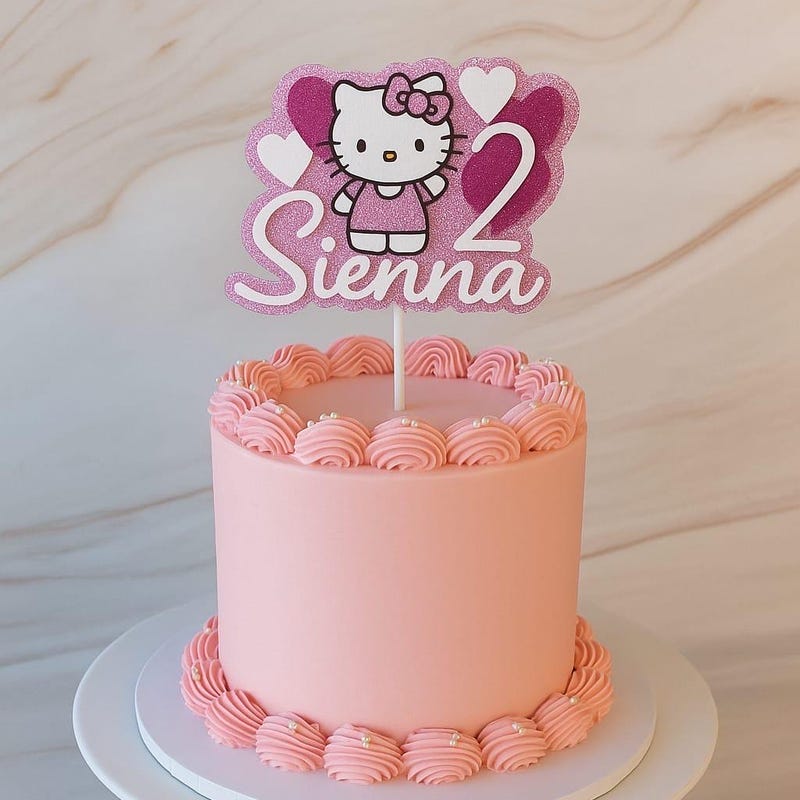 Kitty Hello Cake Topper - Etsy UK
