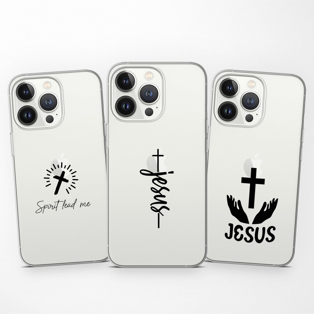 Clear Christian Cross Phone Case Bible Jesus Cover for iPhone 15 Pro ...