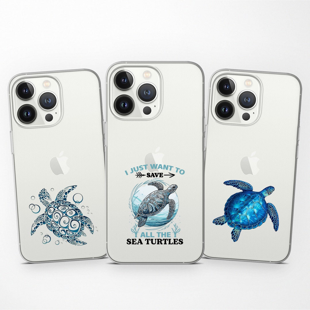 Transparent Sea Turtle Phone Case Aquatic Cover for iPhone 15 14 Pro ...