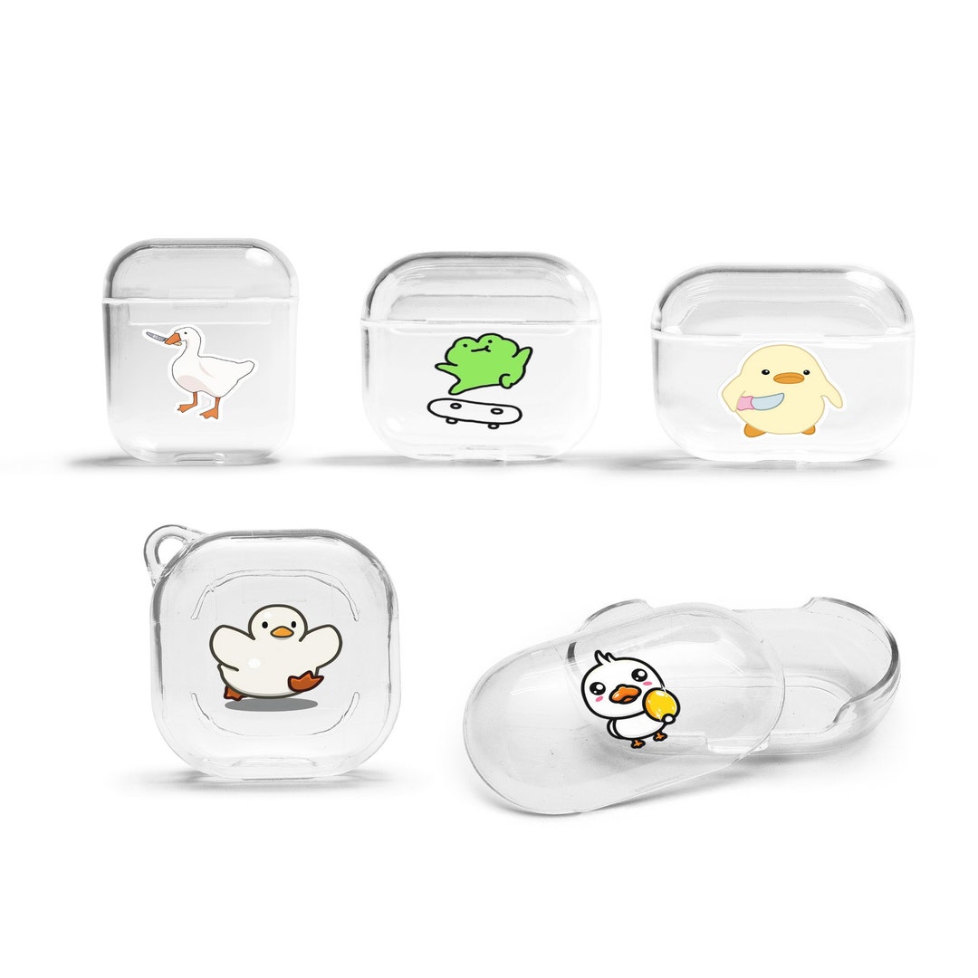 Cute Froggy & Duck Design Headphone Clear Case Protective Cover for ...
