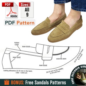 Women's Loafer Sewing Pattern: All Sizes (PDF Pattern) - Etsy