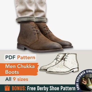 Patterns Chukka Boots - Sewing Shoes Patterns PDF - Leather Boots ...