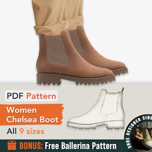 Digital Pattern Shoes PDF, Chelsea Women Boot All 9 Sizes - Etsy