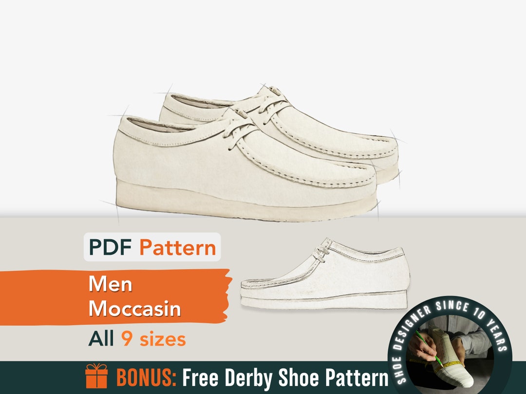 Moccasin Shoe Pattern Leather Sewing Template DIY Moccasin Patterns ...