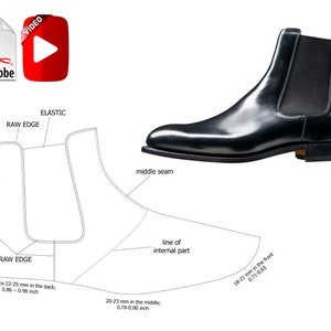 Digital Pattern Shoes PDF Chelsea Middle Stitch, Men Boot Elastic All 9 ...