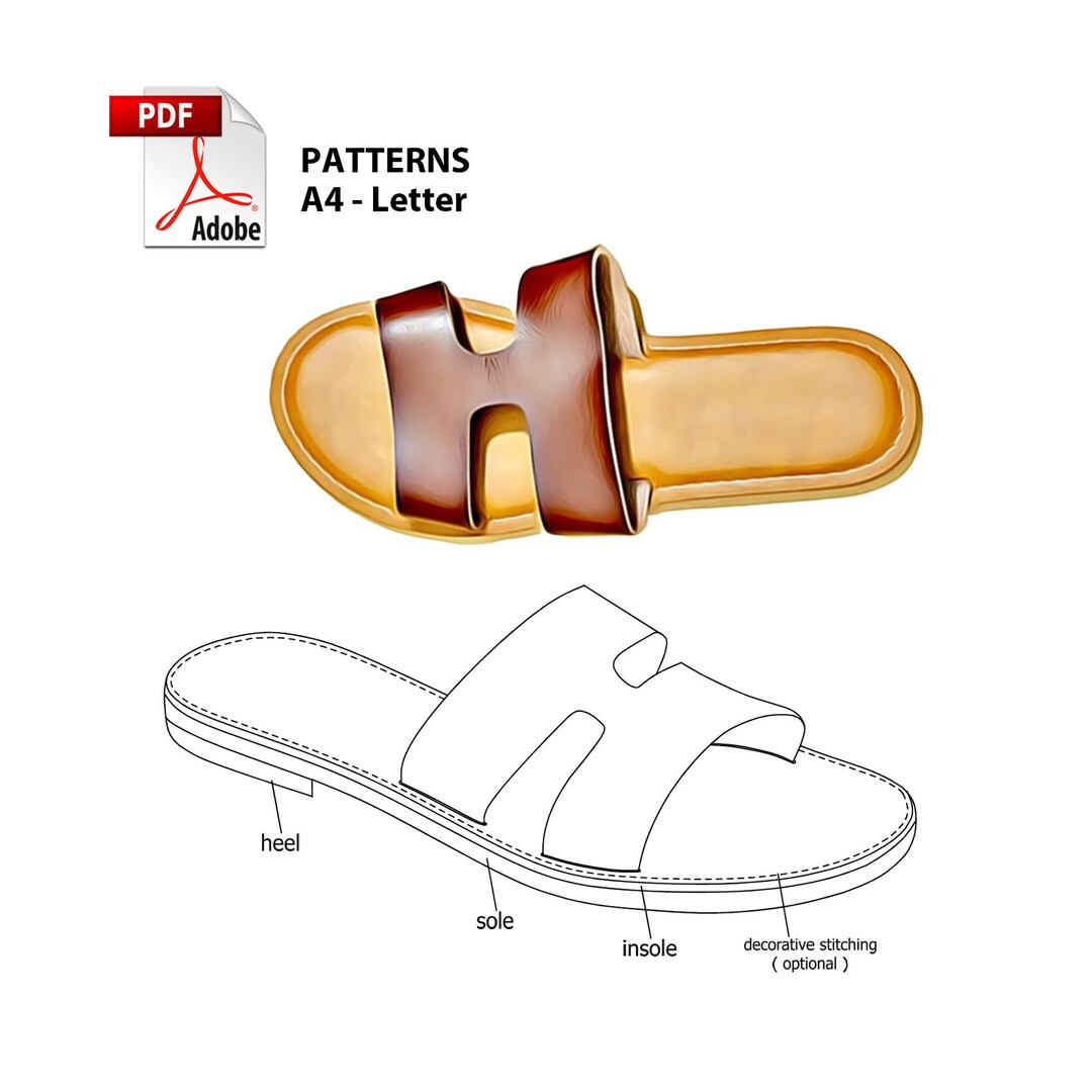 Digital Pattern Shoes PDF Women Sandals H Shoes All 9 Sizes - Etsy