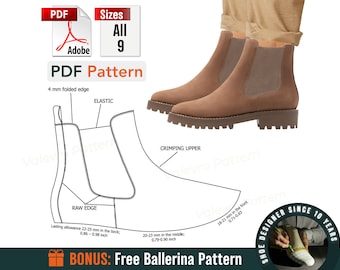 Digital Pattern Shoes PDF, Women Laces - Zipper Boot All 9 Sizes - Etsy
