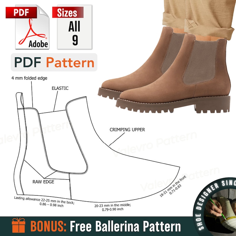 Chelsea Boot Pattern - Etsy
