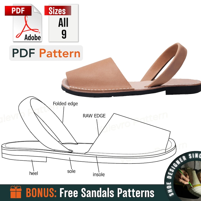 Leather Sandal Pattern - Etsy