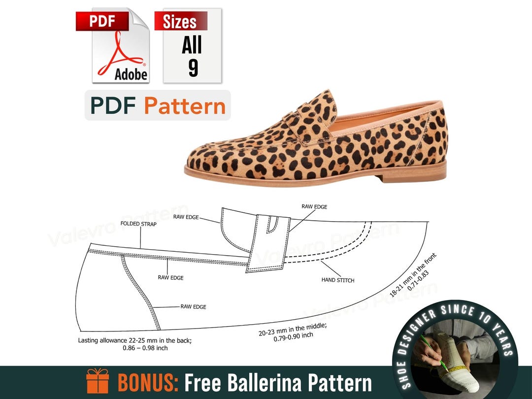Penny Loafer PDF Sewing Pattern for Women – Leather Moccasin Template ...