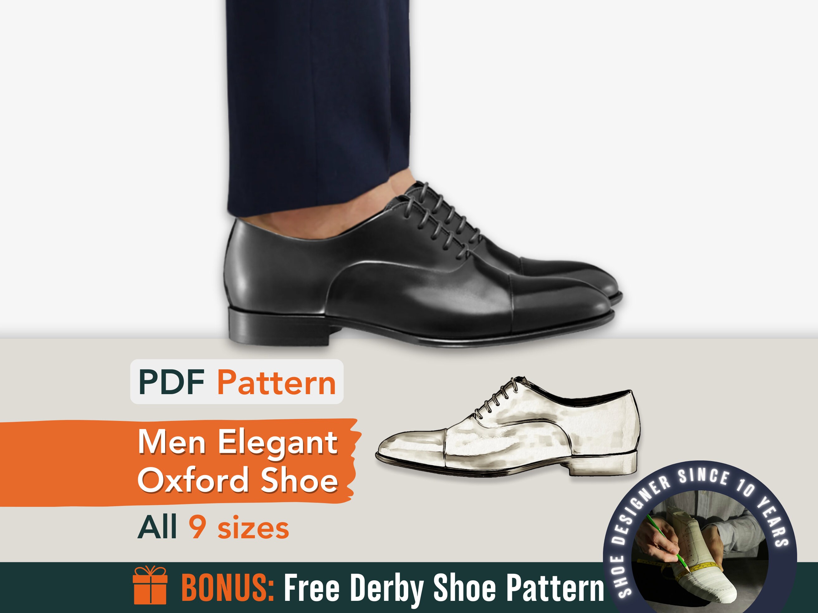 Oxford Men's Shoe Sewing Pattern: DIY Formal Shoes (PDF Pattern) - Etsy