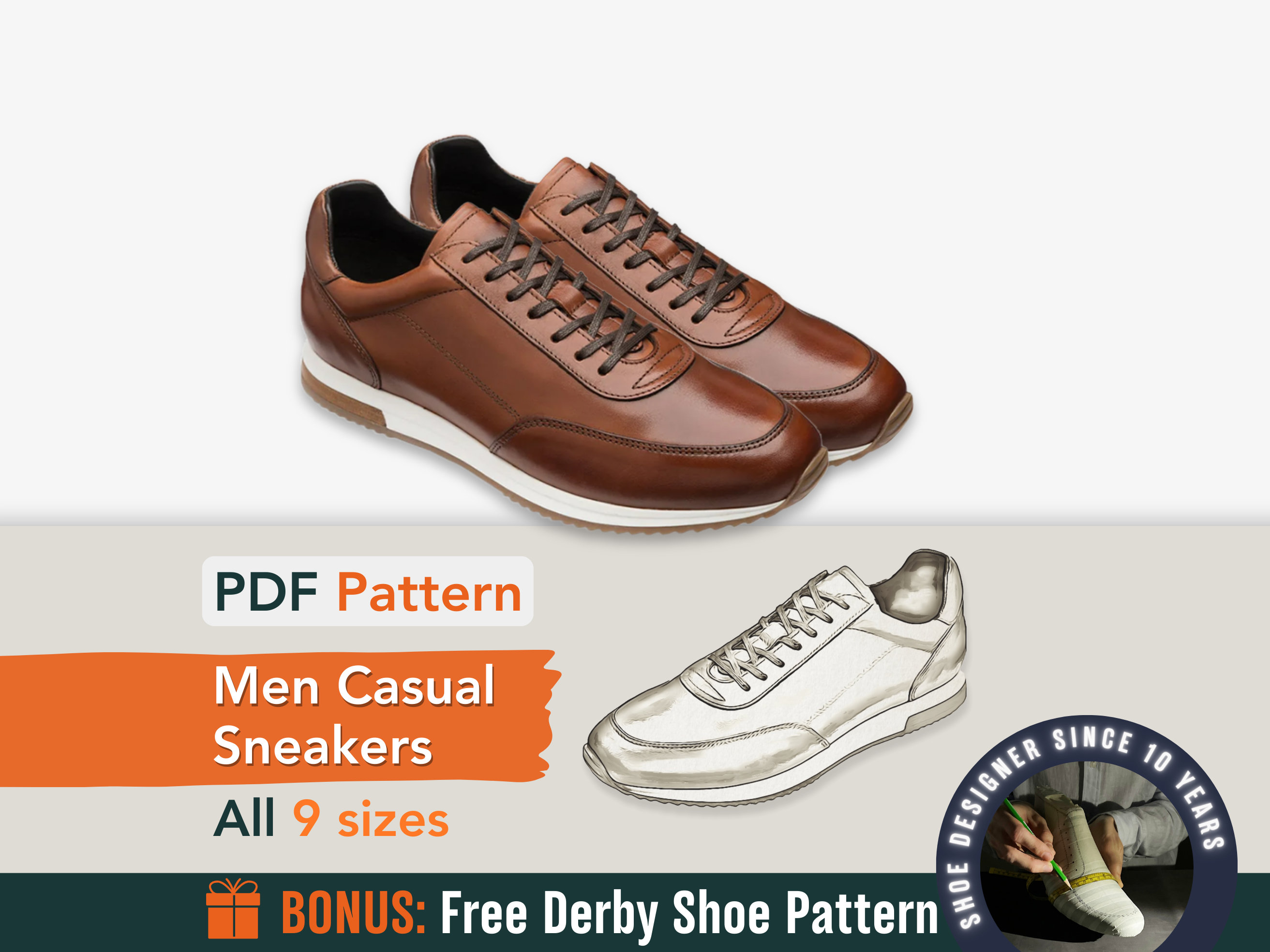 Patterns Sneakers - Low Top Trainers - Sewing Shoes Pattern - Men ...