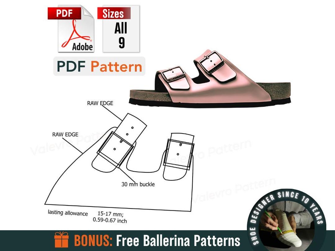 Leather Sandals Sewing Pattern: Women's DIY Shoe Templates (PDF ...