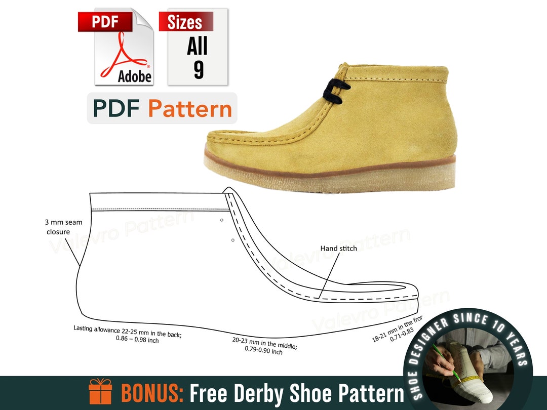 Pattern Moccasin Boots - Leather Sewing Template - Men's Moccasin ...