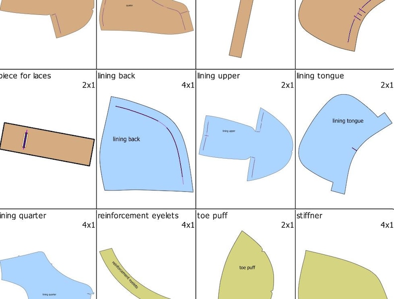 High-top Sneakers Sewing Pattern: Men's DIY Shoes (sizes EUR 39-47 ...