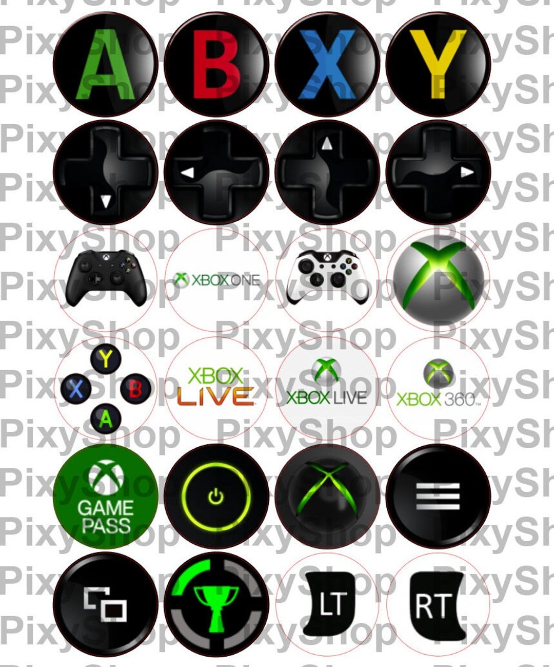 24x Gamer Gaming Xbox Cupcake Cake Toppers Decorations Edible Icing or ...