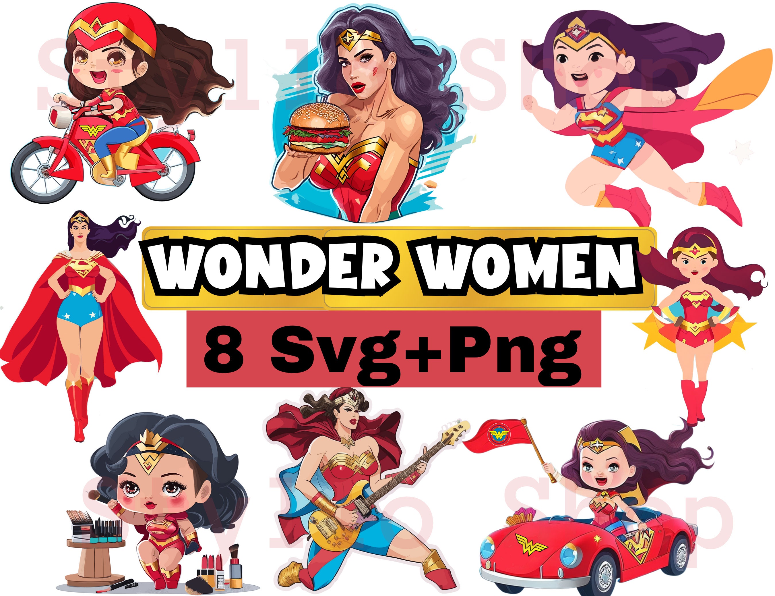 Wonder Women Svg Png, Girl Power SVG, Superhero Woman Svg Bundle ...