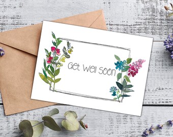 Printable Get Well Soon Card Instant Download Greeting Card Digital ...