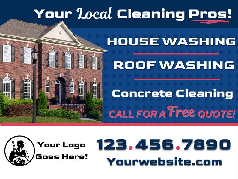 Pressure Washing Yard Sign Template, Power Washing Experts, Exterior ...