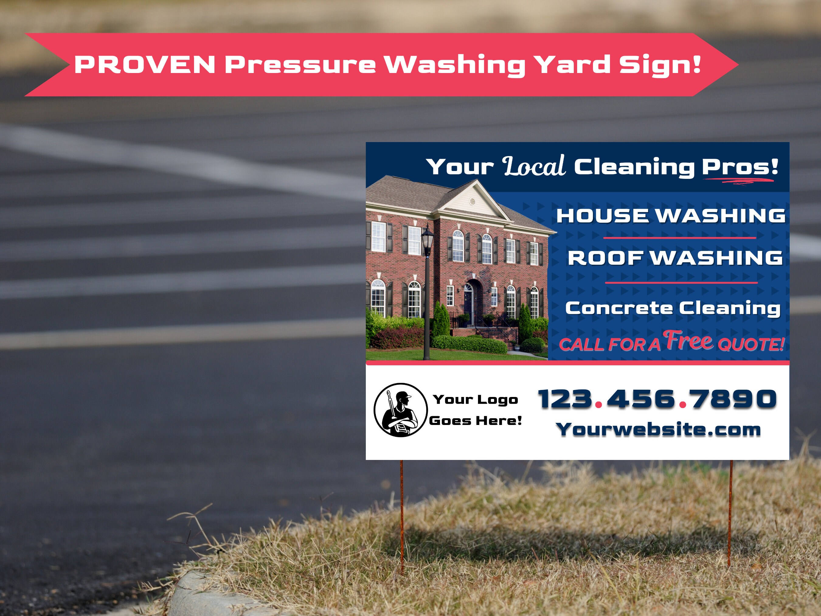 Pressure Washing Yard Sign Template, Power Washing Experts, Exterior ...