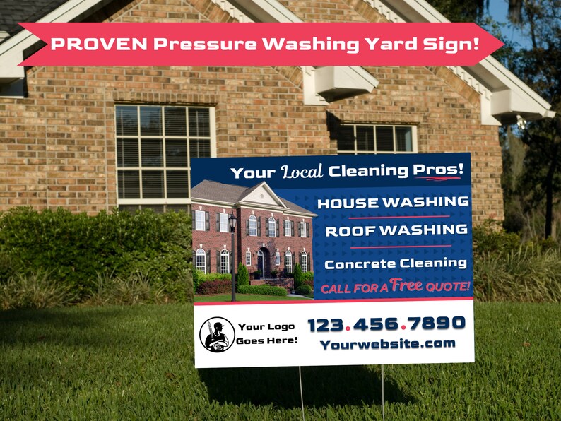 Pressure Washing Yard Sign Template, Power Washing Experts, Exterior ...