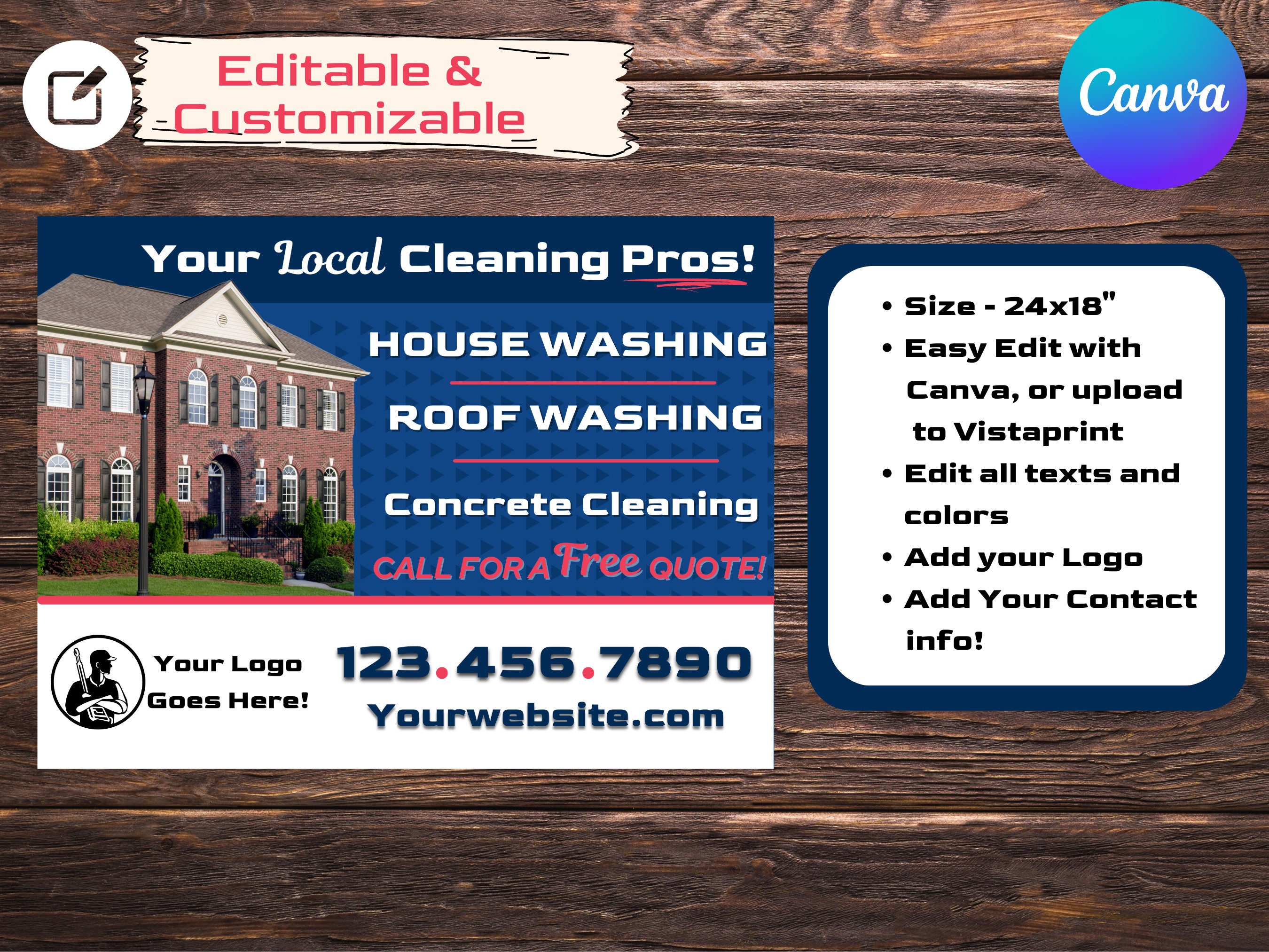 Pressure Washing Yard Sign Template, Power Washing Experts, Exterior ...