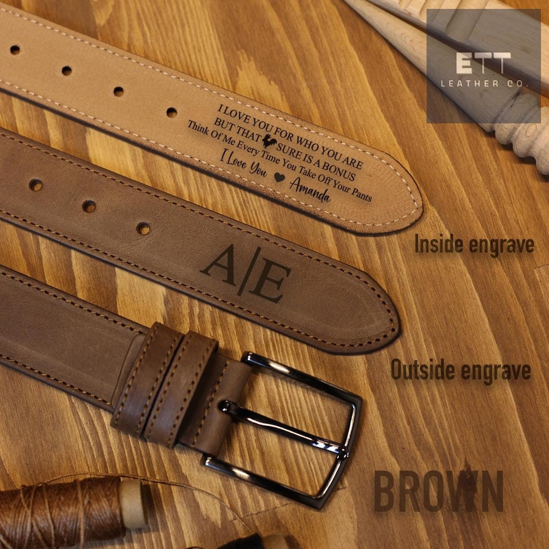 Personalized Leather Belt for Men - Custom Engraved Gift for Him ...