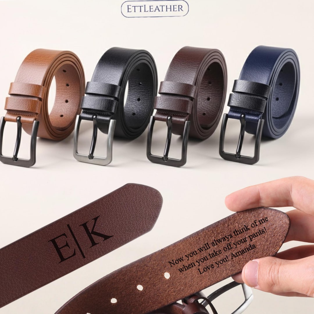 Personalized Leather Belt for Men: Custom Engraved Genuine Leather ...
