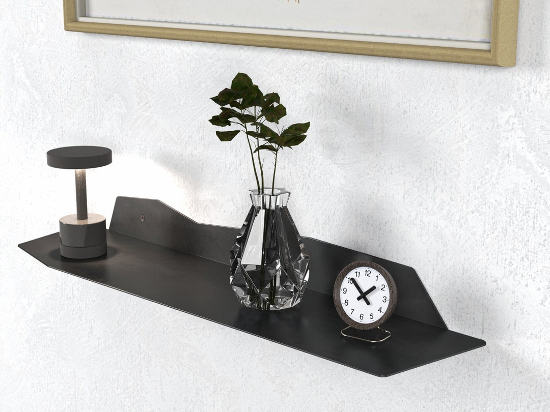 Contemporary Metal Shelf | Industrial Floating Shelf | Wall Mount ...