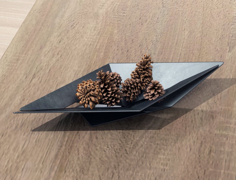 Contemporary Metal Bowl | Mid Century Centerpiece | Coffee Table Bowl ...