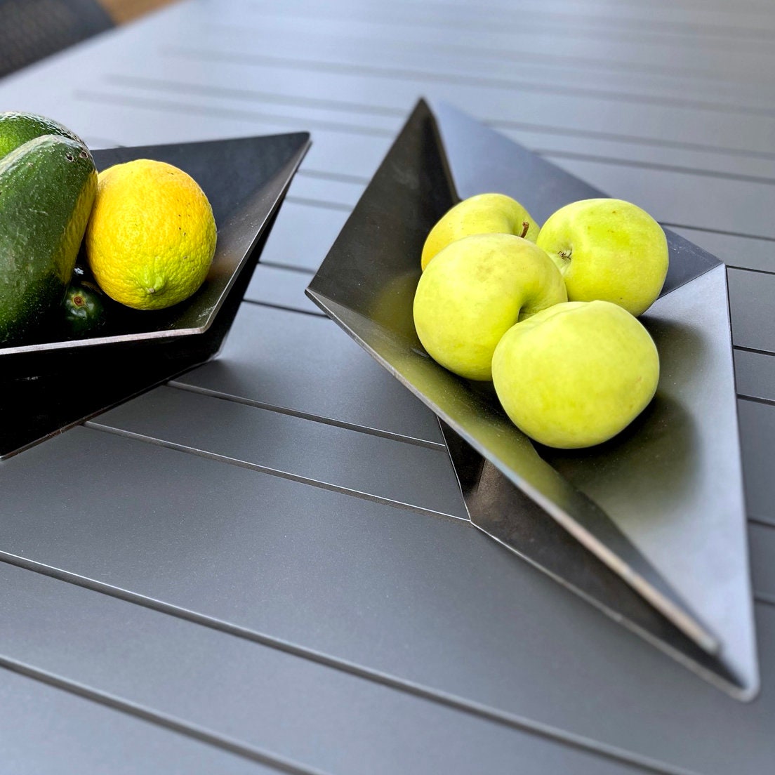 Contemporary Metal Bowl | Mid Century Centerpiece | Coffee Table Bowl ...