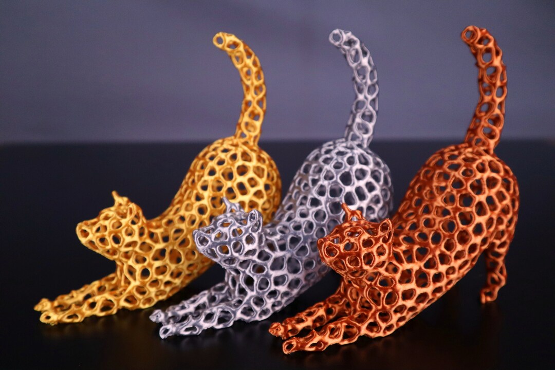 Stretching Cat Voronoi Figure - Etsy