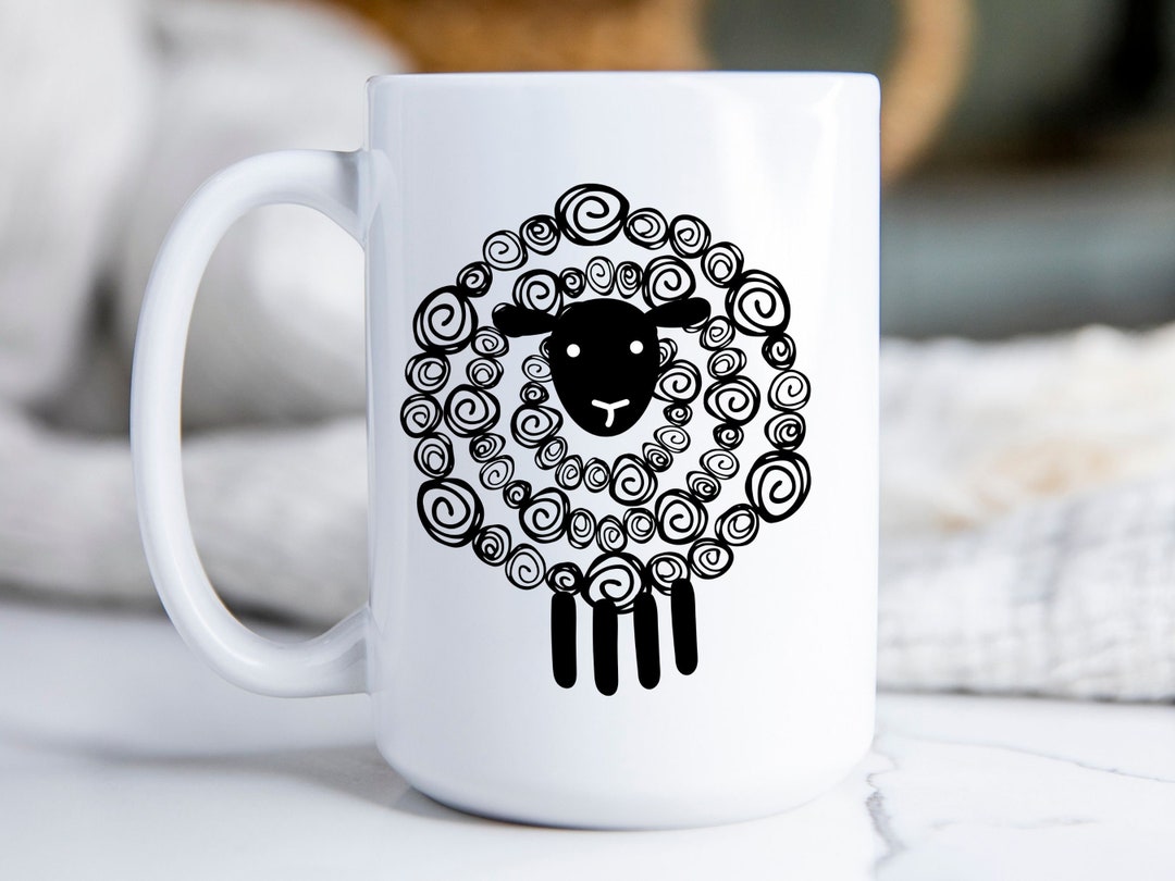 Doodle Sheep Mug, Sheep Art Mug, Sheep Lovers Mug - Etsy