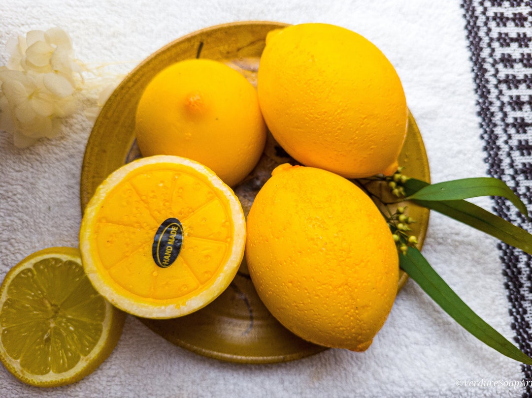 Realistic Lemon Soaps, Natural Scented Fake Fruit Soap Favour for Home ...