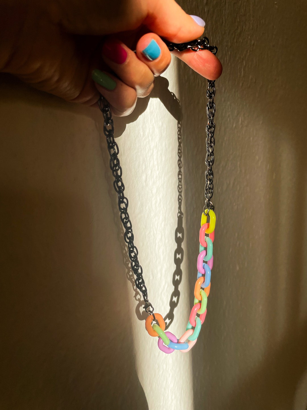 Chain, Colorful, Link Chain, Pastel, Colors, Summer, Festival, Necklace ...
