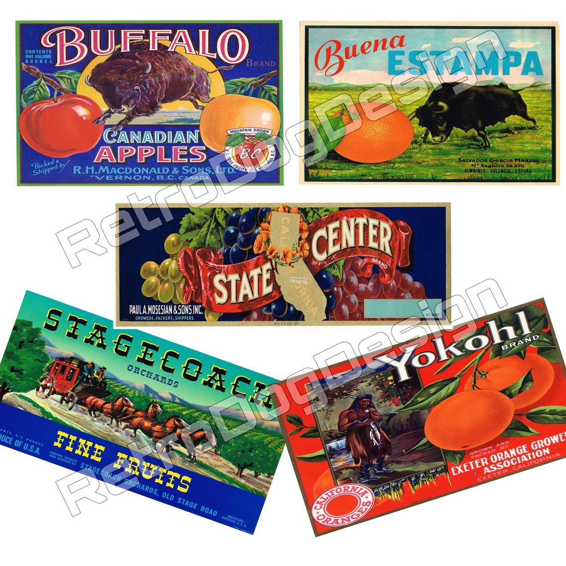 Vintage Fruit Crate Label, Kitchen Decor, Old Apple Crate Labels ...