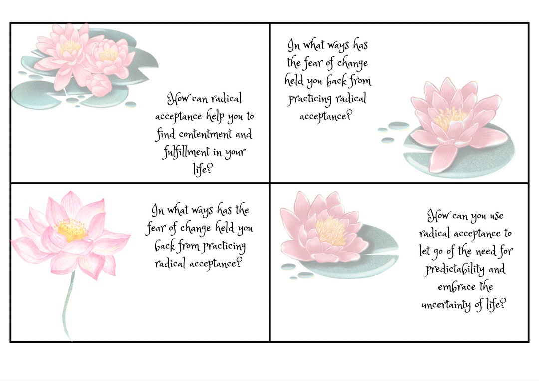 Radical Acceptance Flashcards for Journalling - Etsy
