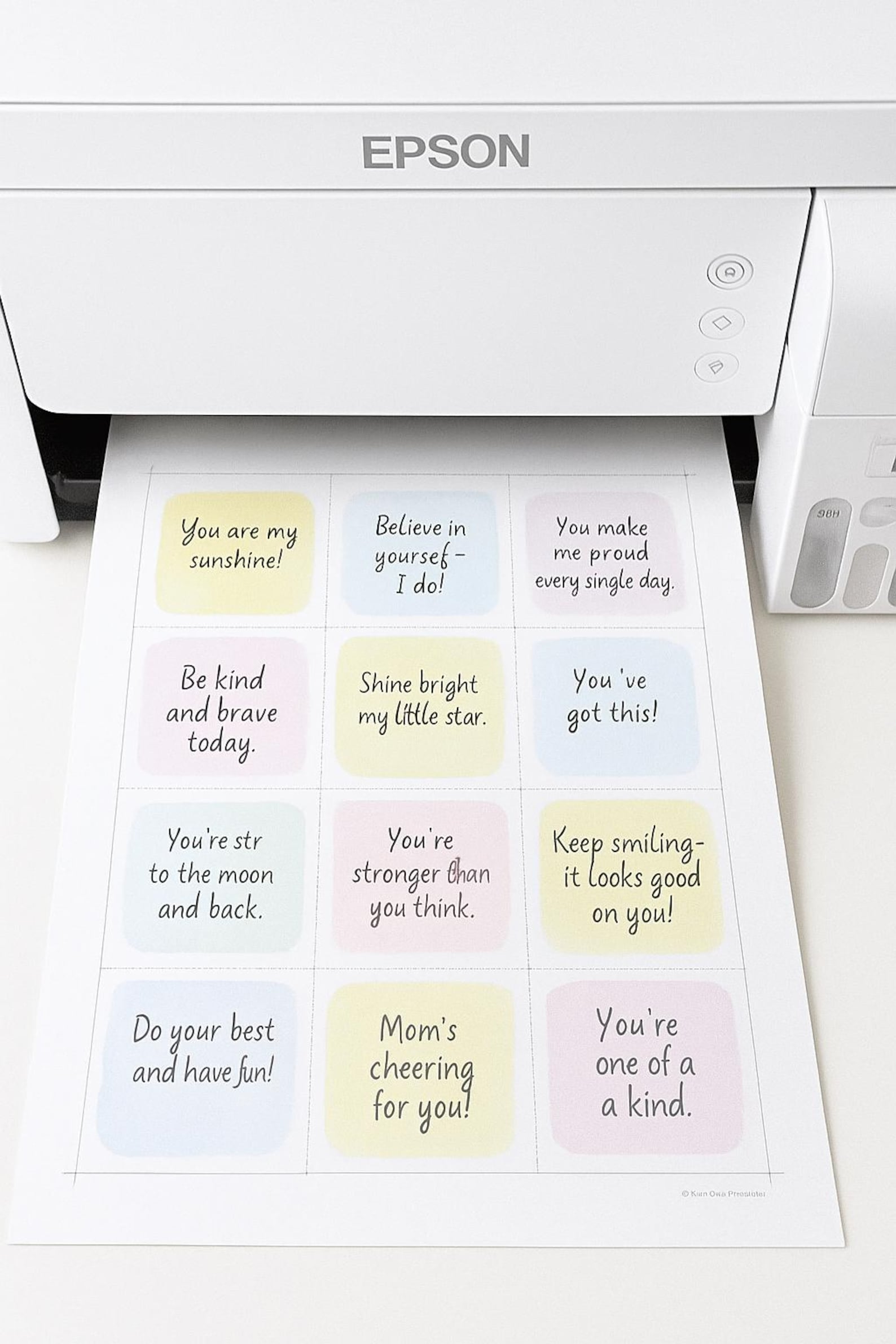 Kids Lunchbox Notes – 36 Watercolor Encouragement Cards (printable PDF ...