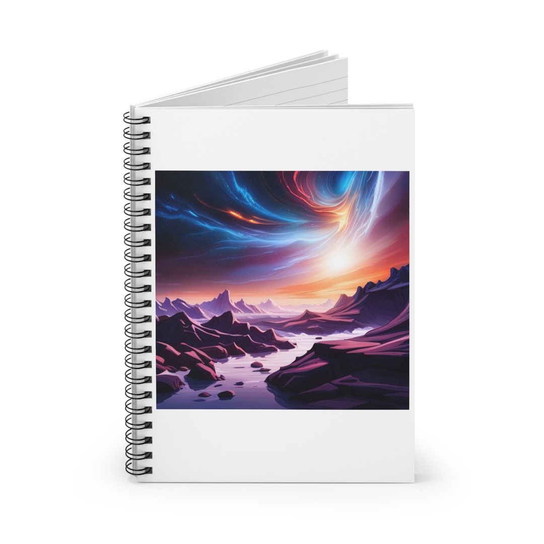 Celestial Designs Featuring Stars, Planets, and Galaxies Spiral Journal ...