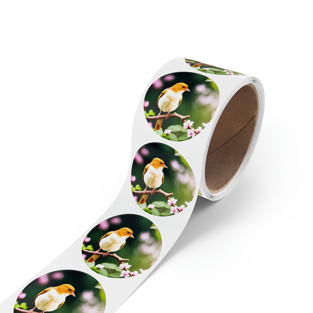 Colorful Birds Round Sticker Label Rolls - Etsy