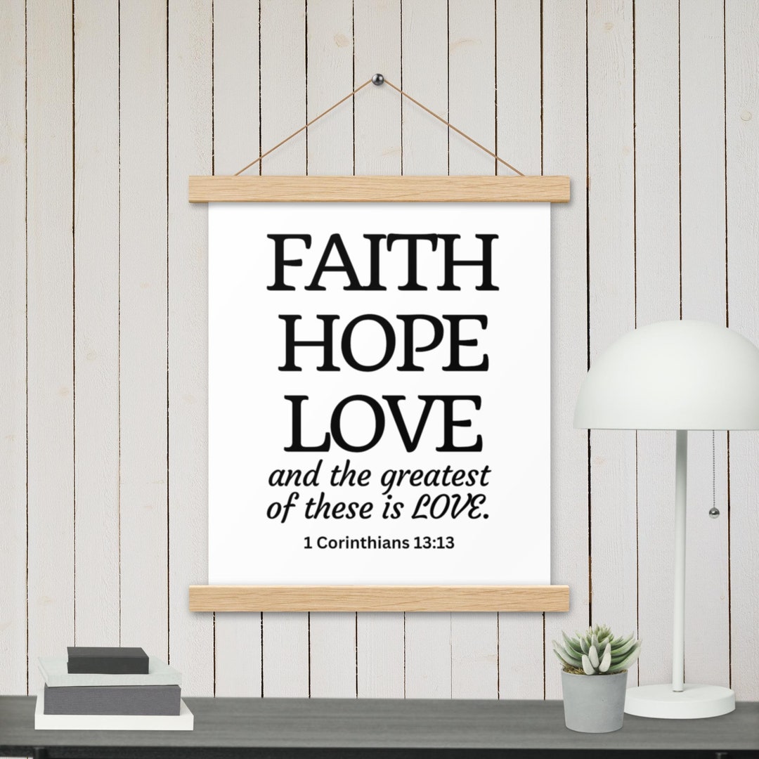 Faith, Hope, Love Inspirational Poster With Hangers - Etsy