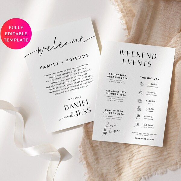 Wedding Welcome Note - Etsy