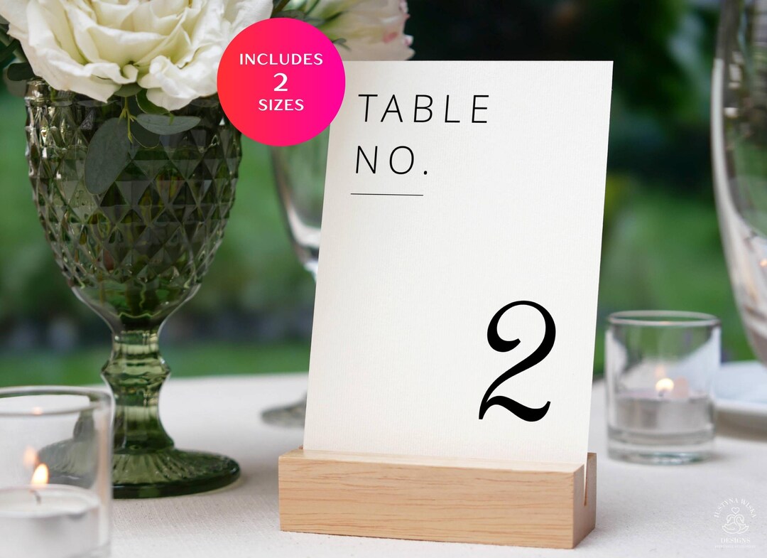 Minimal Table Numbers, Modern Table Number Card, Wedding Table Numbers ...