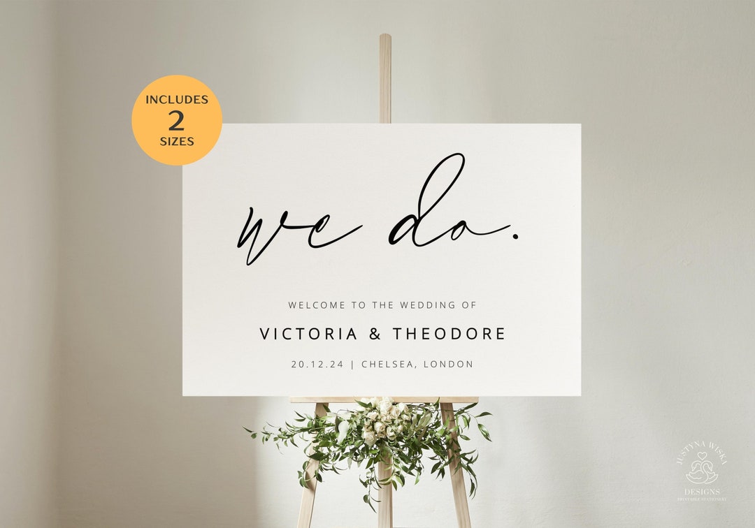 We Do Welcome Sign, Minimalist Wedding Welcome Sign, Welcome Poster ...