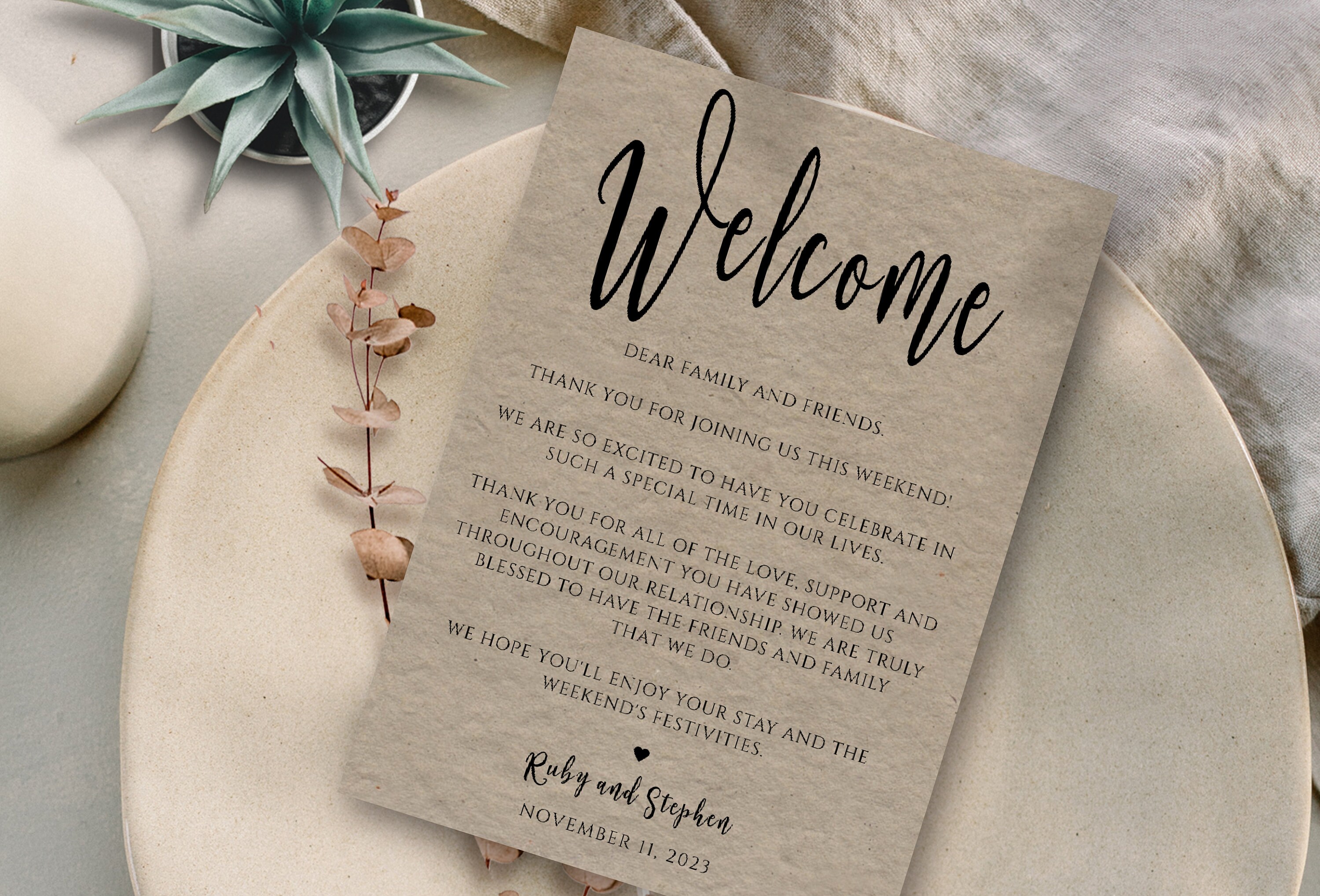 Wedding Welcome Letter Template, Welcome Letter Printable, Welcome Bag ...