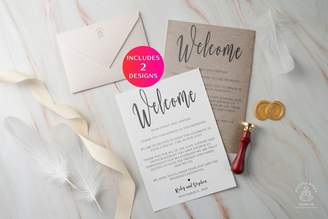 Wedding Welcome Letter Template, Welcome Letter Printable, Welcome Bag ...